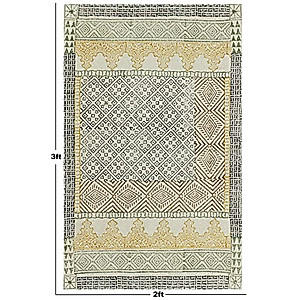 Casavani Indian Handmade Black, Brown Geometric Area Rug Boho Kilim Flat Weave Indoor Hall Room Decor Carpet Throw Rug Boho Rugs for Bedroom Living Room Balcony 6x8 Feet