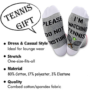 TSOTMO 2 Pairs Please Do Not Disture I'M Watchng Tennis Novelty Socks Gift For Tennis Lover Sports Sock (Watching Tennis)