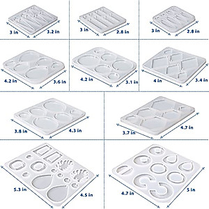 10pcs Resin Earring Mold,Silicone Resin Jewelry Molds Set for Epoxy Resin Dangle Pendant Molds for Women Girls