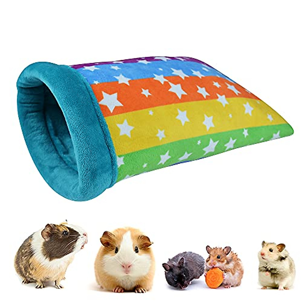 HOMEYA Hamster Sleeping Bag, Small Pet Animals Soft Flannel House Bed Nest Hideout Pouch Sack Sleeping Bed for Hedgehog Squirrel Bunny Guinea Pig Rat Warm Cage Decor Accessory (14 * 11 inch)