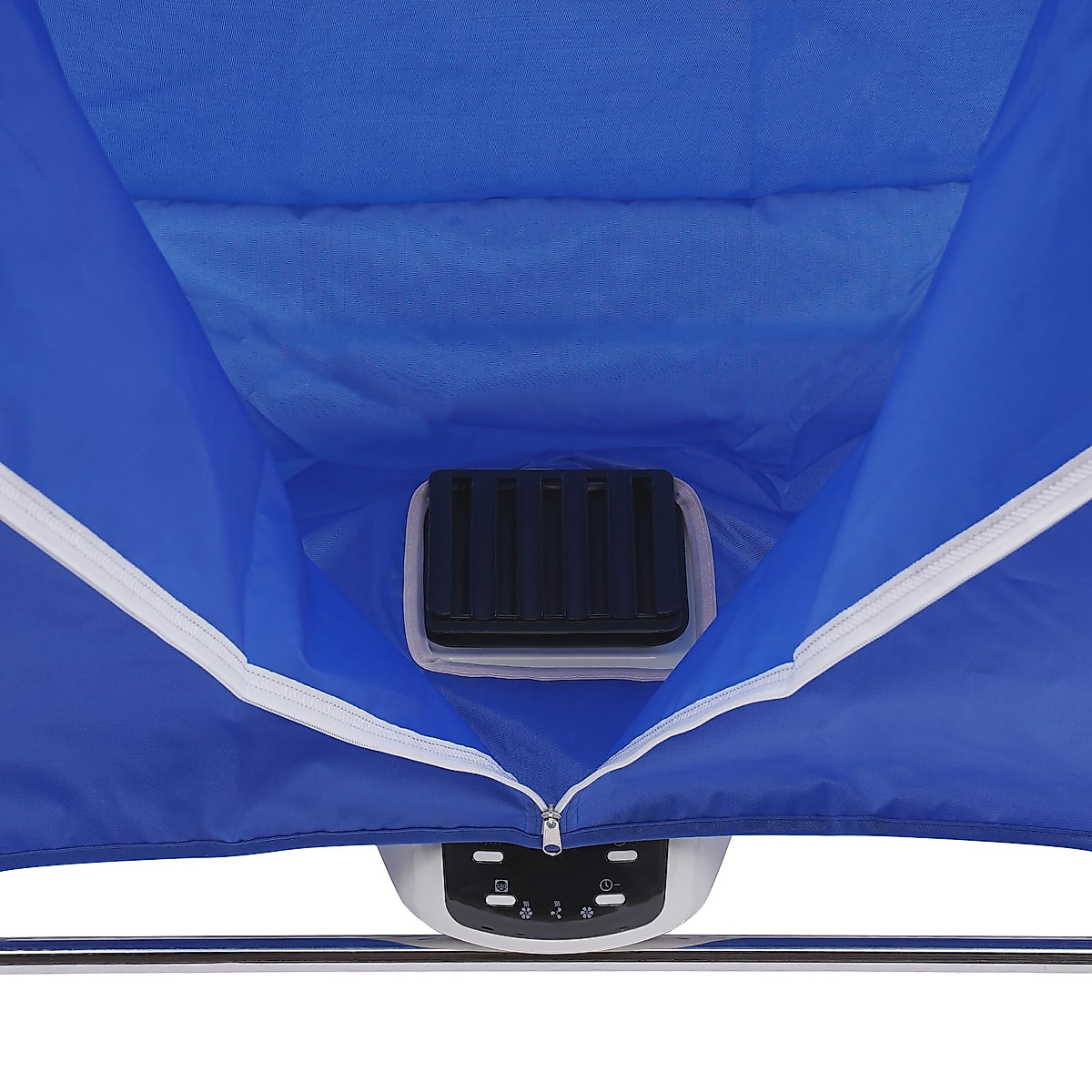 VPABES Portable Clothes Dryer with Timer, 1200W Drying Machine for Laundry 2-Tier Foldable Clothes Dryer Rack Stainless Steel Mini Dryer for Apartments Home Dorms Travel RV (Blue w/Remote)