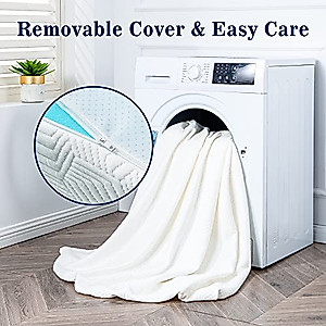 3 Inch Memory Foam Mattress Topper Queen, Medium Firm Cooling Bed Matress Topper with Washable Fiber Cover, Comfort Body Support - Pressure Relief, 10 Year Warranty CertiPUR-US Certified