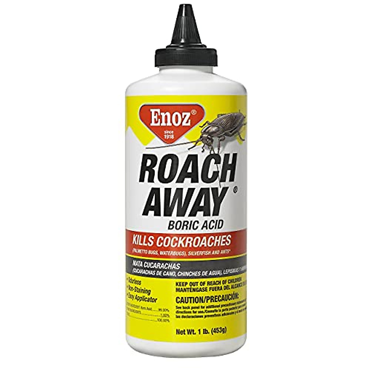 Enoz No Zone Roach Away Boric Acid Powder, Kills Cockroaches, Silverfish, and Ants (Pack of 6)