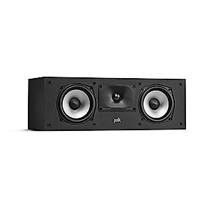 Polk Monitor XT30 Compact Center Channel Speaker - Hi-Res Audio Certified, Dolby Atmos & DTS:X Compatible, 1" Terylene Tweeter & Dual 5.25" Dynamically Balanced Woofer, Midnight Black