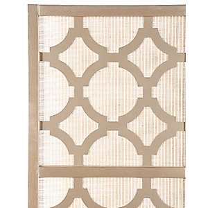Roundhill Furniture Quarterfoil Infused Diamond Design 4-Panel Room Divider, Gold