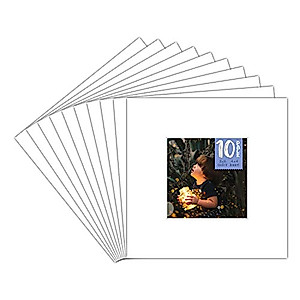 Golden State Art, Pack of 10, 8x8 White Picture Mats Mattes with White Core Bevel Cut for 4x4 Photo