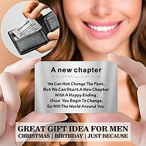 TOLOWOBK Inspirational Morse Code Bracelet for Mens Sobriety Gifts Black Leather Bracelet Wallet Card, Easter Fathers Day Birthday Gift for Men Graduation Gifts for Him Grandson Son Brother