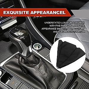 Vrasly Universal Car Shift Knob dust Cover Black, Shift Knob dust Cover Black PU Leather Manual/Auto Shifter Shift Boots Cover, Compatible with Most Car Truck,SUV