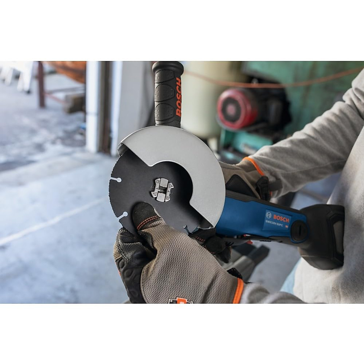 BOSCH GWX18V-50PCN 18V X-LOCK EC Brushless Connected-Ready 4-1/2 In. – 5 In. Angle Grinder with No Lock-On Paddle Switch (Bare Tool), Black,blue,grey