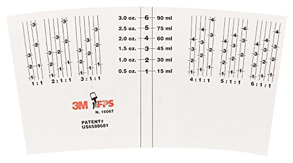 3M PPS Mix Ratio Insert - Precise Paint Mixing for Professionals