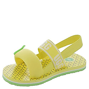 UGG Unisex-Child Zuma Sling Pineapple Stuffie Sandal, Pineapple-yellow, 10 Little Kid