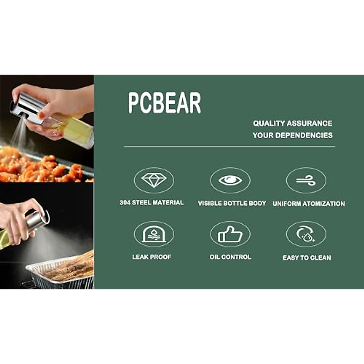 PCBEAR Oil Sprayer for Cooking,100ml Oil Sprayer for Air Fryer, Salad,BBQ,Roasting