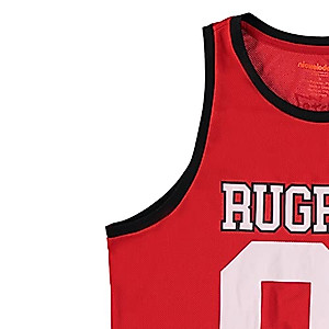 Nickelodeon Mens 90's Classic Tank - Rugrats Jersey - Reptar, Tommy, Chuckie & Phil Tanktop (Red Black, Large)