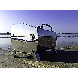 Camco Grill-Stow N Go 125 Portable Propane Gas Grill with Push Button Igniter, Temperature Gauge, and Storage Bag for RV, Tailgating, and Camping