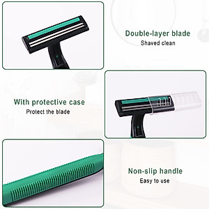 Disposable Razors in Bulk,Razors individually wrapped bulk,Twin Blade Razors with Clear Safety Cap, Razors For Homeless, Hotel,Air Bnb,Shelter/Homeless/Travel (50PCS)