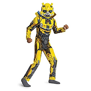 Disguise Bumblebee Muscle Costume for Kids, Official Transformers Rise of the Beasts Padded Costume and Mask, Size (7-8)