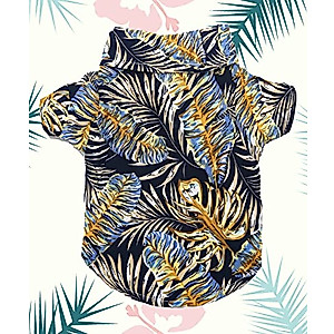 3 Pack Hawaiian T Shirts for Dog Button Up Summer T-Shirts Breathable Hawaii Clothes Small Puppy Cool Tee Shirt Beach Coconut Floral Printed Camp Polo Vacation Clothes