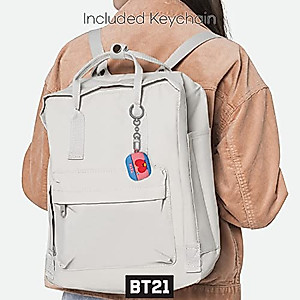 BT21 Official Merchandise for Airpods 3rd Generation Case Cover Protective Hard Case with Keychain for Airpods 3 Case - TATA