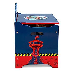 Delta Children PAW Patrol 4-Piece Playroom Set Includes Table with 2 Chairs and Deluxe Toy Box, Blue