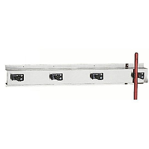 Bobrick 223x36 304 Stainless Steel Mop and Broom Holder, Holds 4 Mops, Satin Finish, 36" Length x 5" Height