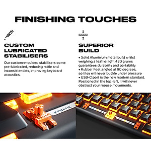 FNATIC STREAK65 - Compact RGB 60 Gaming Mechanical Keyboard - Speed Switches - 65% Layout (60 65 Percent)- Low Profile - Esports Keyboard (US Layout, QWERTY)