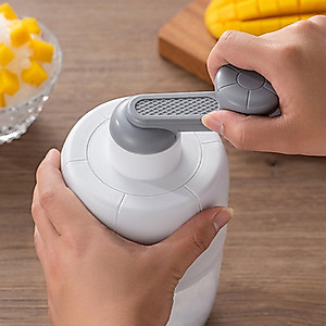 1000ml Manual Ice Crusher- Reusable Detachable Ice Shaver Cocktails Hand-Crank Ice Shaver with Ice Cube Mold, Portable Manual Ice Shredding Machine for Making Snow Cones