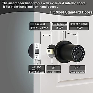 iulock Code Door Lock, Electronic Door Knob with Keypad and Key, Auto Lock, Waterproof, Passage Function, Long Battery Life,50 Codes, Easy to use and Install for Office/Warehouse/Bedroom/Garage