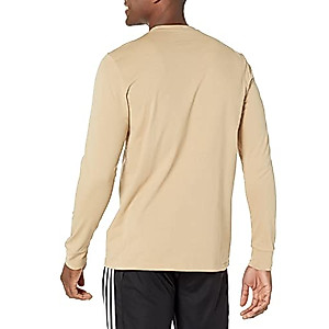 adidas Men's Embroidery Graphic Long Sleeve Tee, Beige Tone, Small