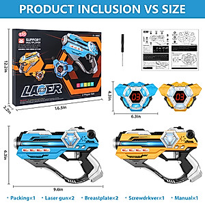 IJO Laser Tag Guns Set of 2 Laser Tag with Digital LED Score Display Vests for Teens, Family and Adults Fun,Birthday Gift Toys for Kids Ages 6 7 8 9 10 11 12+Year Old Boy & Girls