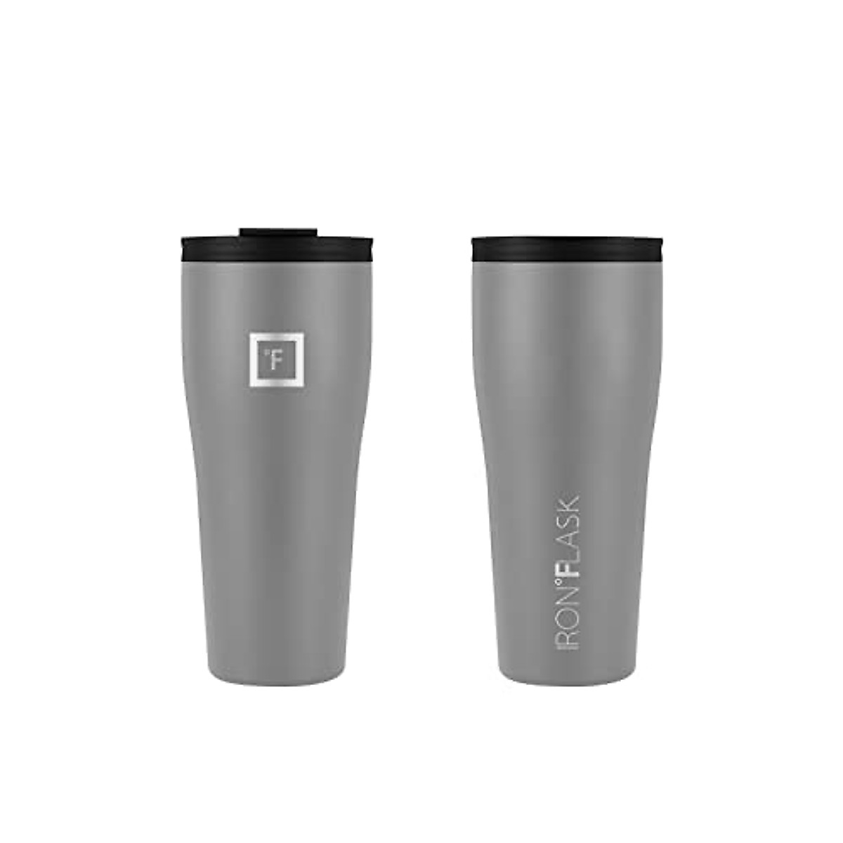 IRON °FLASK Rover Tumbler 2.0-2 Lids Vacuum Insulated Stainless Steel Bottle, Double Walled, Drinking Cup - Thermos Travel Mug - Graphite, 32 Oz