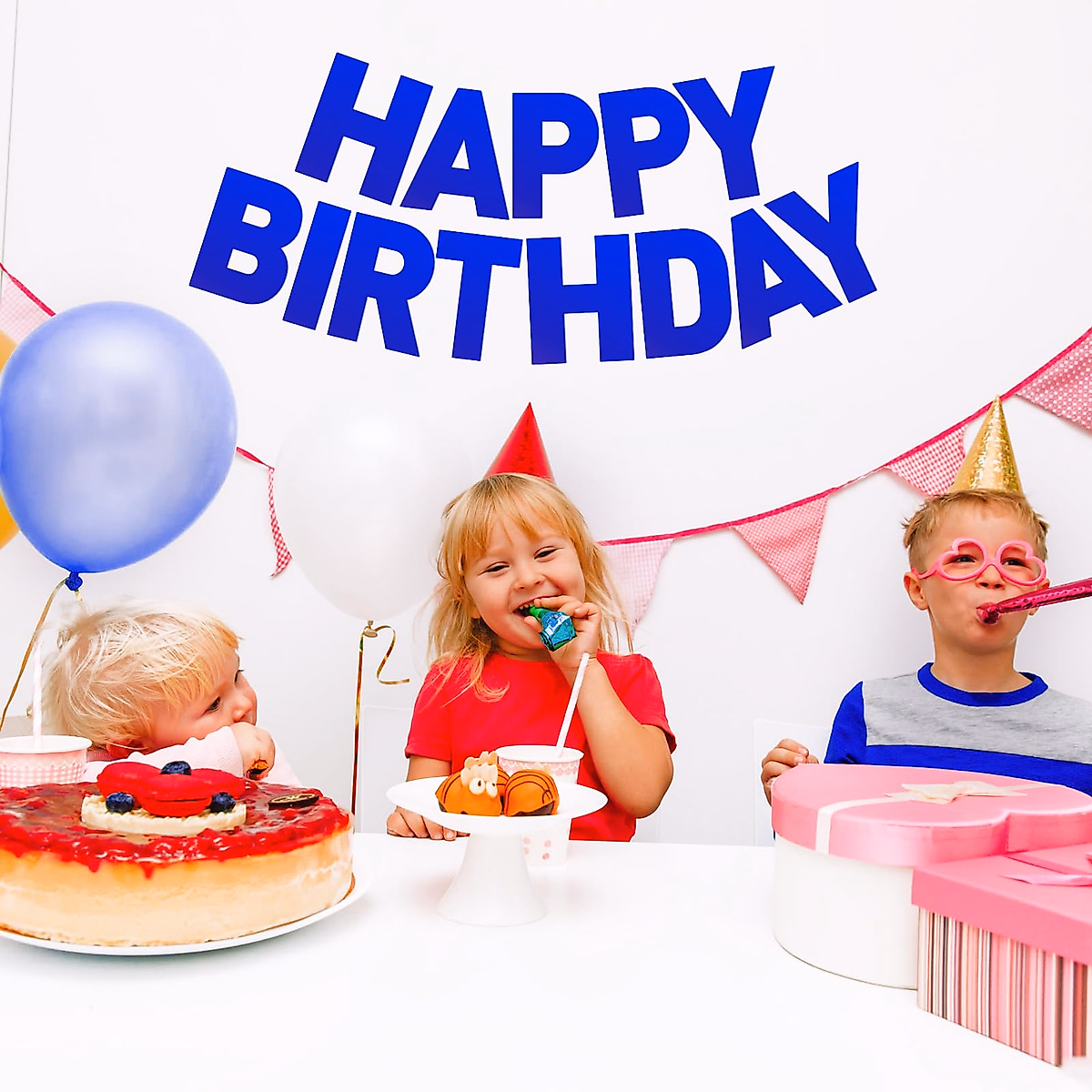 Seajan 184 Pcs Large Vinyl Letters 6 Inch Big Font Alphabet Number and Symbol Stickers Self Adhesive Removable Letter Decals for Classroom Window Door Home Decor Mailbox Presentation (Blue)