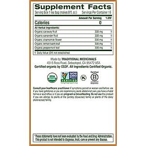 Traditional Medicinals Organic Gas Relief Chamomile Mint Herbal Tea, Relieves Gas & Bloating, (Pack of 1) - 16 Tea Bags