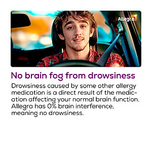 Allegra Adult 24-Hour Allergy Relief Tablets, Non-Drowsy Indoor and Outdoor Allergy Medicine, 180 mg Fexofenadine HCI Antihistamine Pill, 70-Count