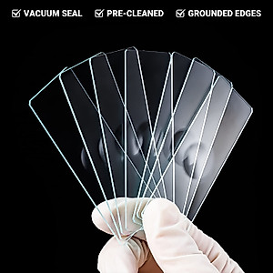 Microscope Slides Concave, Single concave 50pcs Glass Slide with Single Depression for Wet Specimen, Lab Sample Observe, Gift for Kids