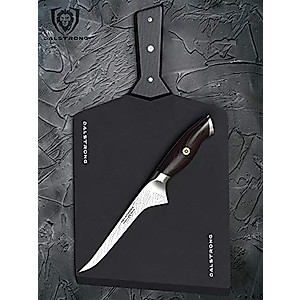 DALSTRONG Cutting & Serving Board - Black Wood-Fibre Cutting Board - Non-Slip Feet - The Infinity Series - G10 Handle - Obsidian Black - Medium Size (9" x 11")