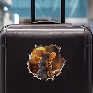 Praying Mouse Wall Hole Sticker - Faith - Religious - God - Hope - Spiritual - Sympathy - Church Mouse Wall Sticker with 3D Effect