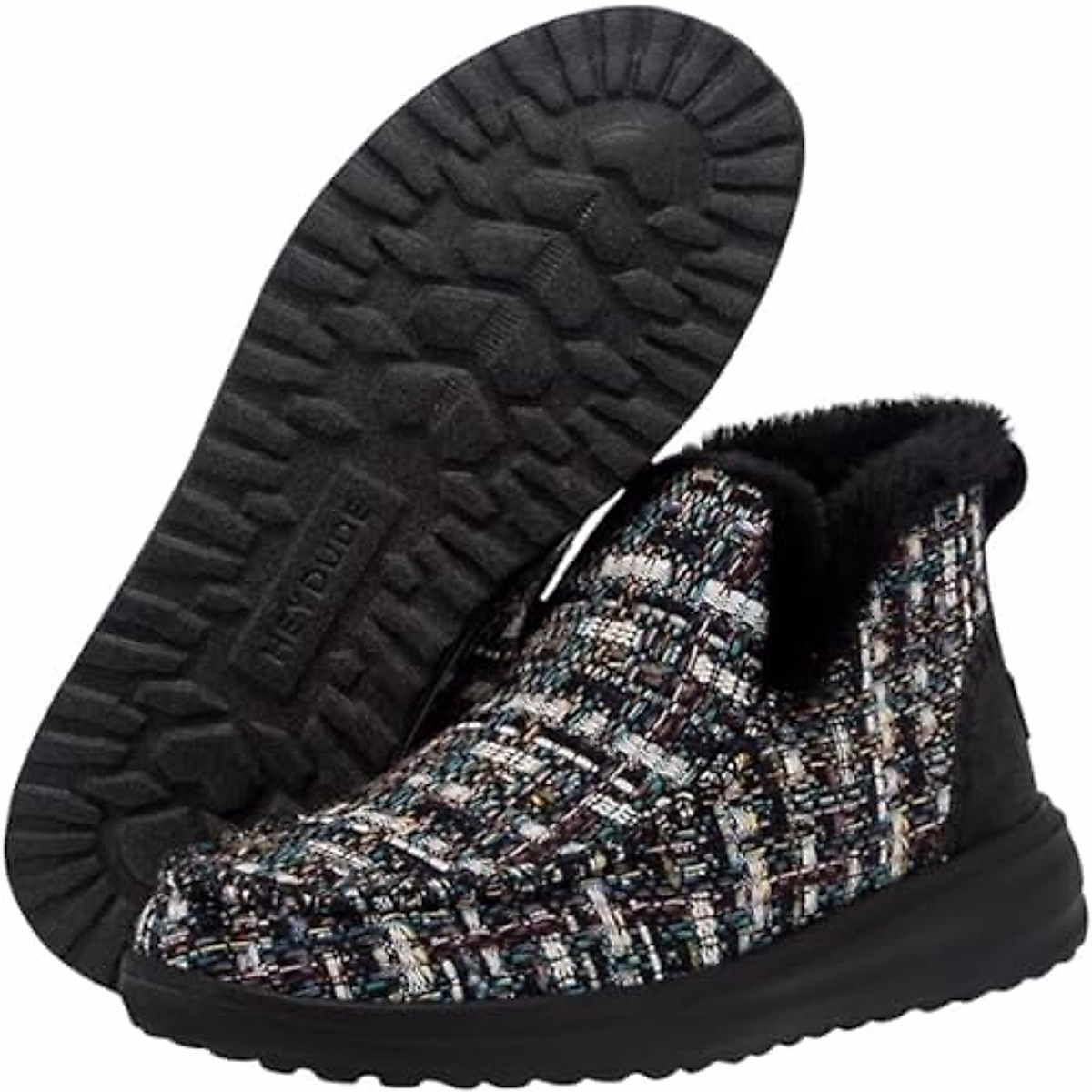 Hey Dude Women's Denny Shoe, Confetti Black, 10 M