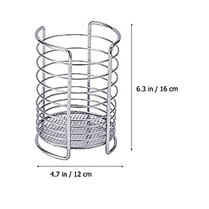 Luxshiny Kitchen Utensils Holder Cutlery Silverware Drying Rack Stainless Steel Chopsticks Drainage Basket Flatware Drainer Holder for Home Kitchen Silver