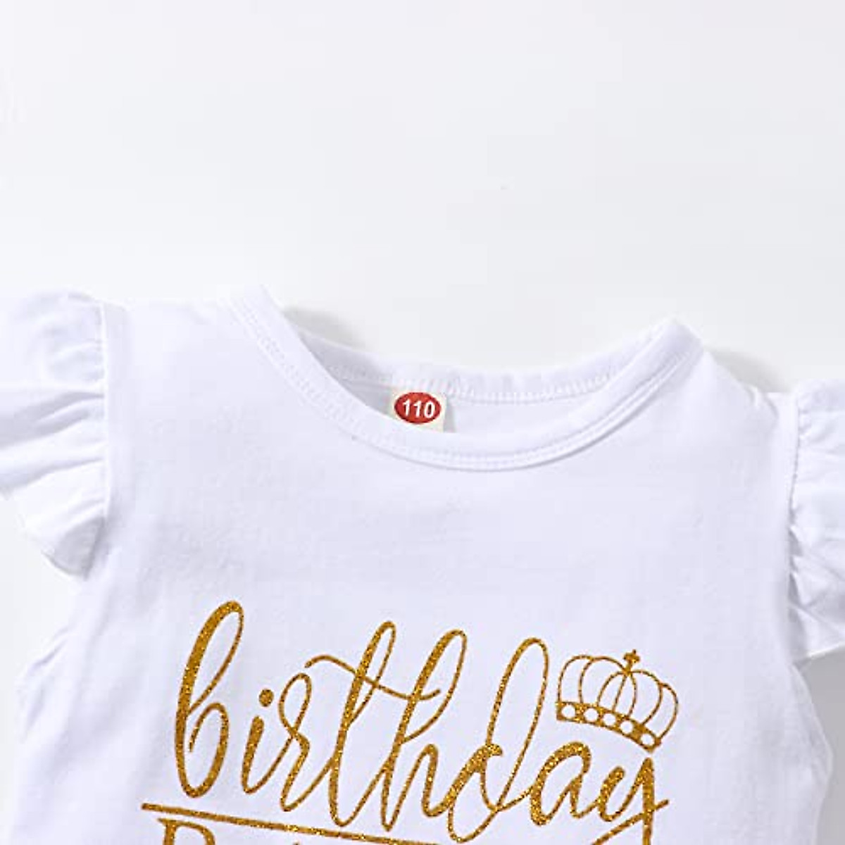 Toddler Kids Baby Girls Outfits Birthday tee Outfit Princess Ruffle Vest Sleeveless T-Shirts Infant Top