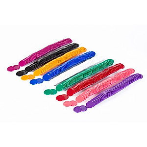 Smartdealspro 300pcs 1 Inch 10 Colors Opaque Plastic Learning Counters Counting Mini Poker Chips Game Tokens (with Edge)
