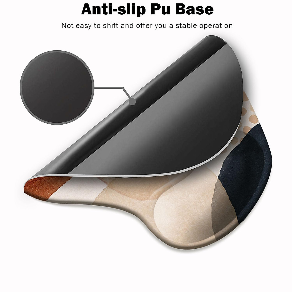 DOOKE Ergonomic Mouse Pad with Wrist Support and Coaster,Mouse Pads with Non-Slip PU Base for Home Office Working Studying Easy Typing & Pain Relief Boho Succulent