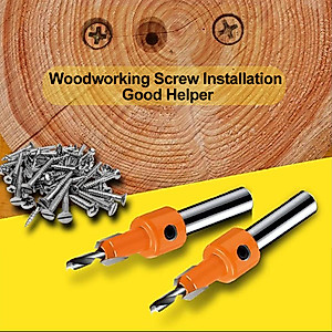 ASNOMY 10Pcs Wood Countersink Drill Bit Set, 5Pcs Countersink Drill Bit with 5Pcs Extra Pilot Drill bit, Tapered Drill Bits with 5/16" Round Shank, Counter Sinker Drill Bit Set for Woodworking