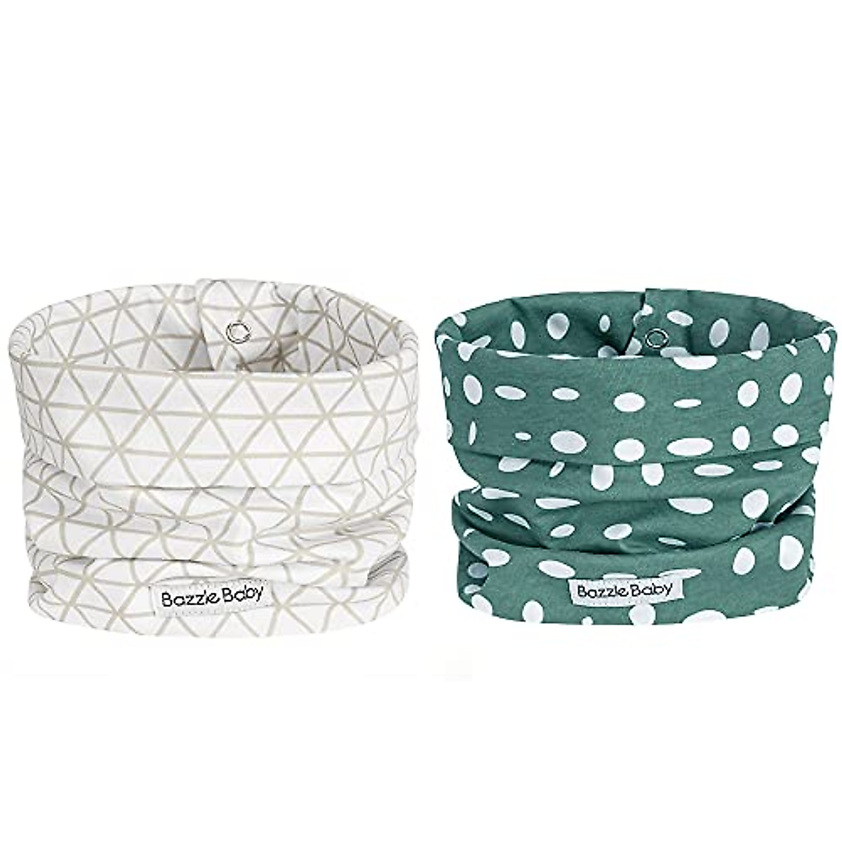 Bazzle Baby Drool Bibs for Baby Girl and Boy, Adjustable, Nickel-Free Snap Closure, Baby Bandana Drool Bib, Versatile Infinity Scarf, 100% Double-Layer Cotton, Toddler Bandana Bib, for 3-36 Months