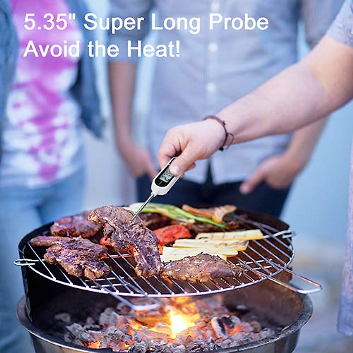 Digital Instant Read Meat Thermometer Kitchen Cooking Food Candy Thermometer for Oil Deep Fry BBQ Grill Smoker Thermometer by AikTryee.