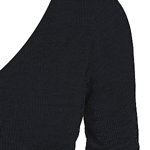 CapsA Women Halloween Gothic Sweatshirts Dress Long Sleeve High Low Pullover Plus Size V-Neck Tunic Plunging Neck Sweater Black