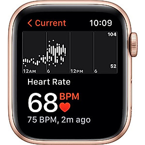 Apple Watch SE (GPS + Cellular 44mm) Gold Aluminum Case with Maize/White Sport Loop (Renewed)