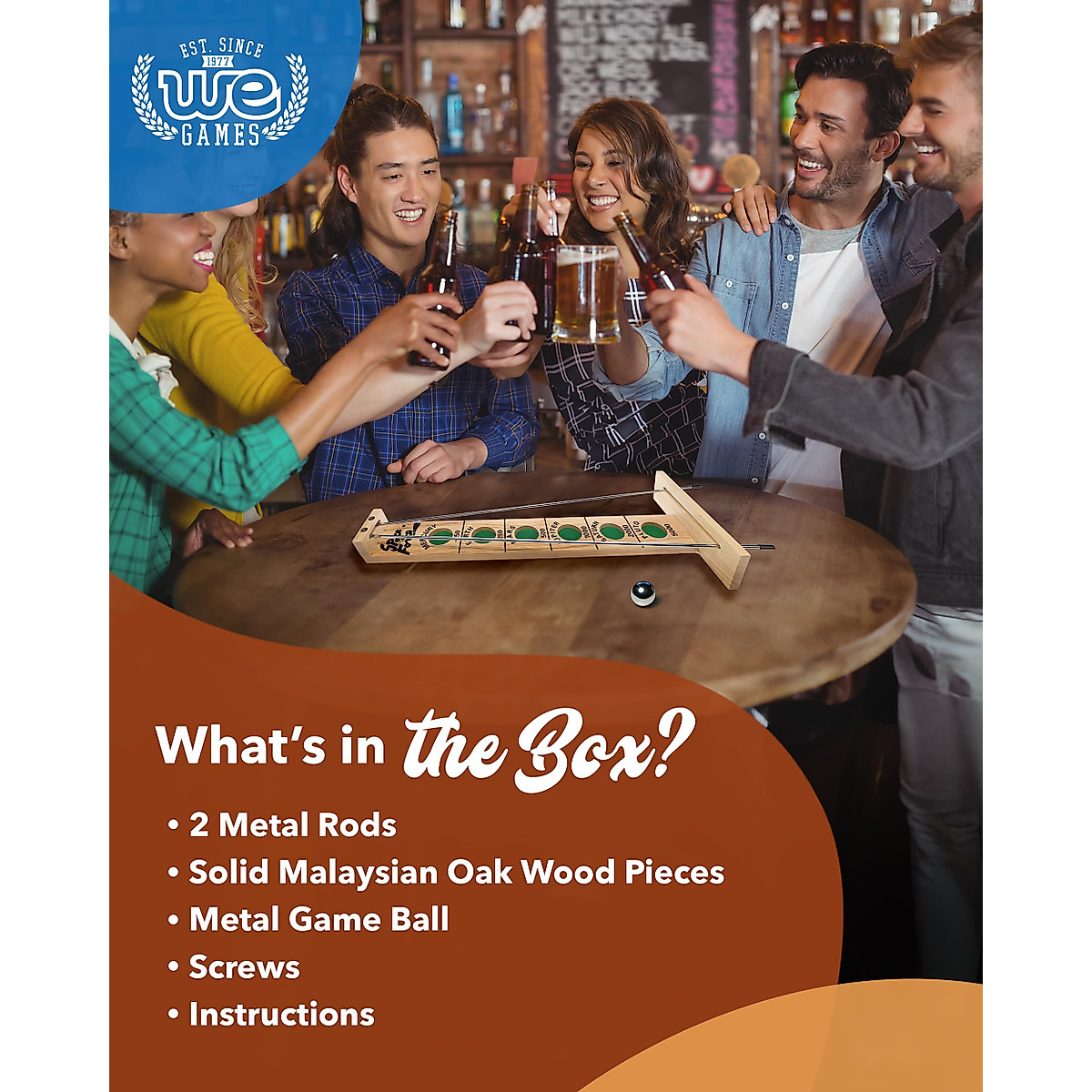 WE Games Shoot the Moon - Solid Wood, 18 in.