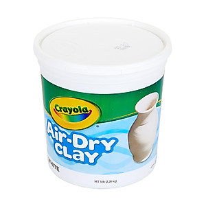 Crayola Air Dry Clay Bucket, No Bake Clay for Kids, Modeling Clay Alternative, 5 lb Resealable Bucket, White