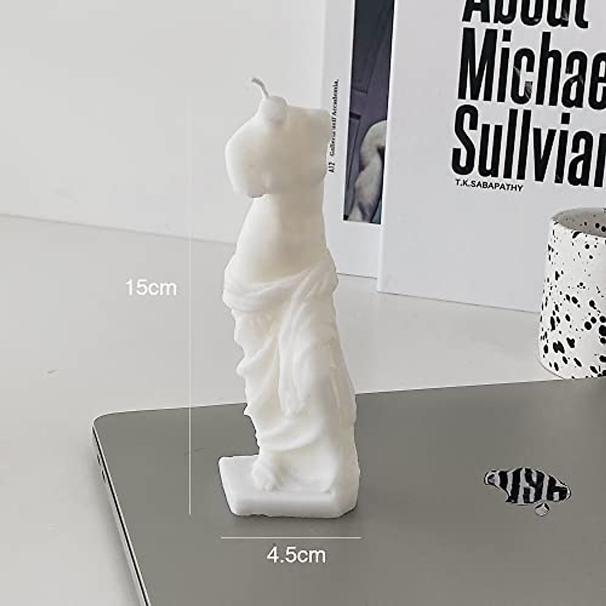 Venus Statue Scented Candle,120G Aroma Soy Wax Decorative Candle for Table Photo Prop Birthday Gift,Prefect for Meditation Stress Relief Mood Boosting Bath Yoga (White)