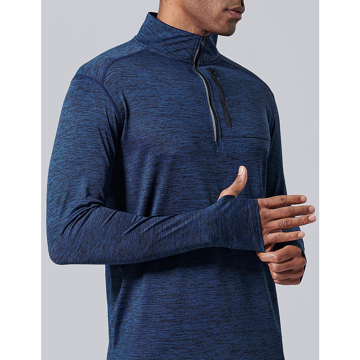 3 Pack: Men's Quarter 1/4 Zip Pullover Long Sleeve Workout Jackets, Athletic Dry Fit Running Shirts (Set 1, Small)
